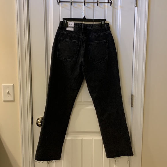 Zara | Jeans | Zara High Rise Straight Leg Black Jeans | Poshmark